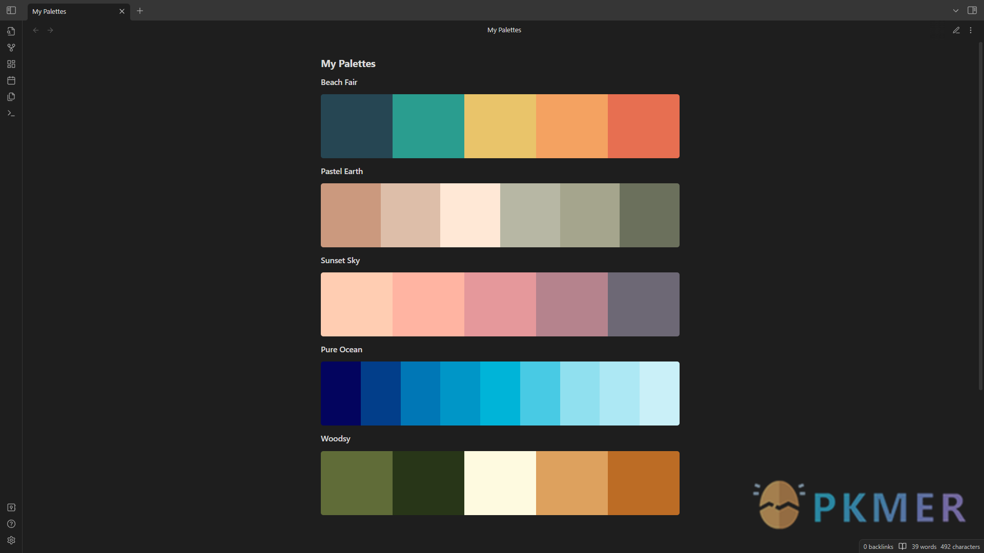 Obsidian 插件：【Readme】Color Palette