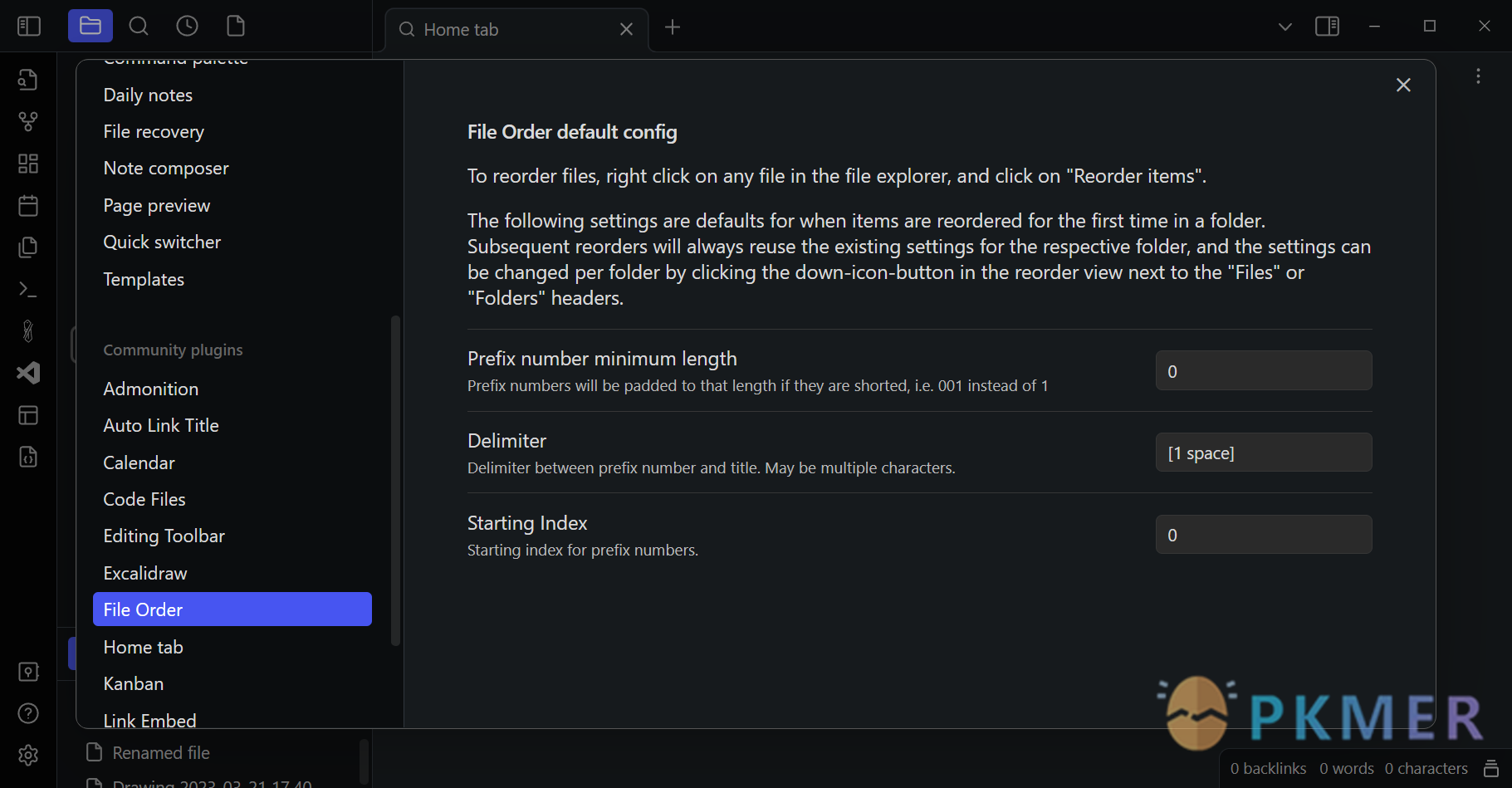 Obsidian 插件：【Readme】File Order