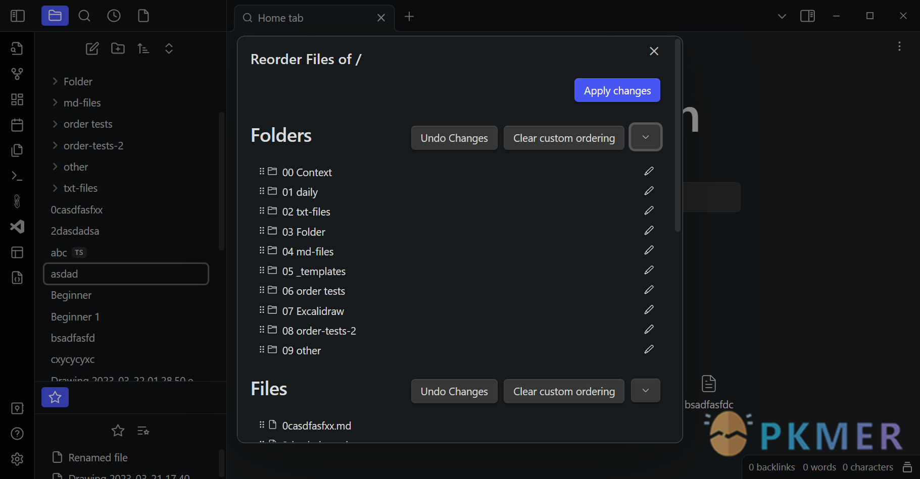 Obsidian 插件：【Readme】File Order