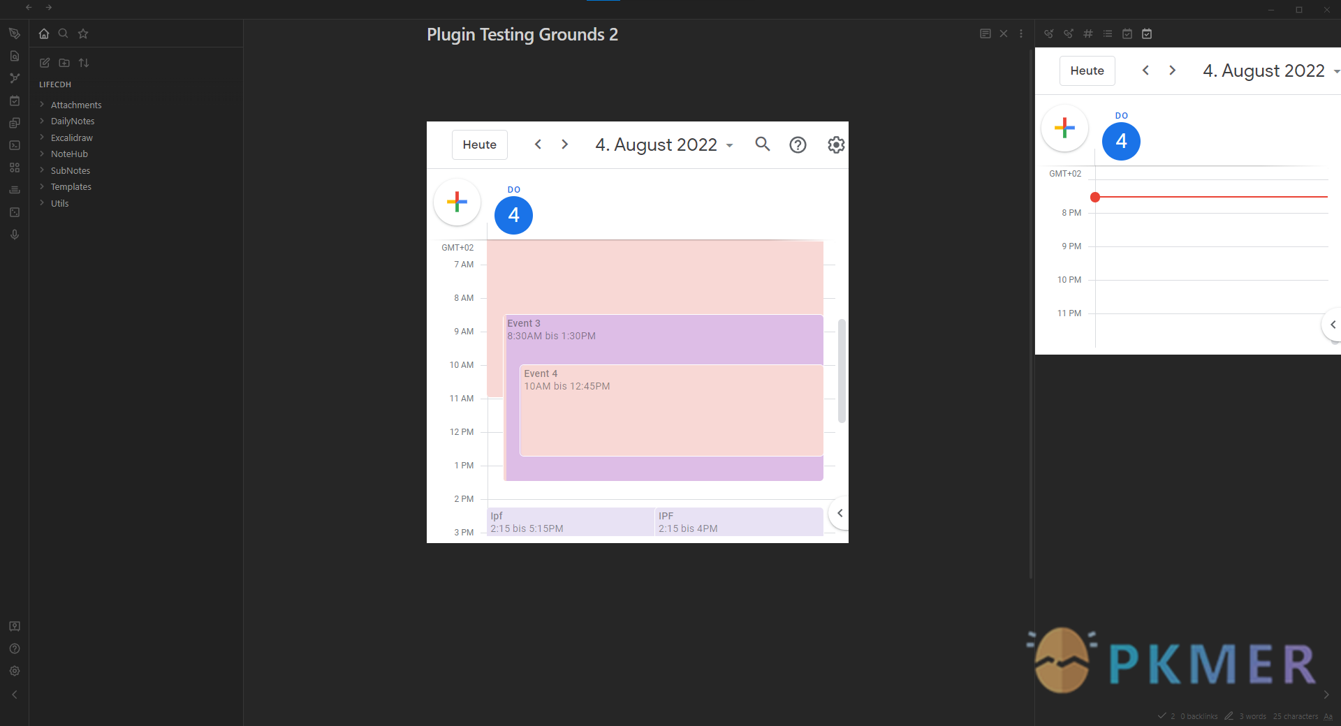 Obsidian 插件：【Readme】Google Calendar