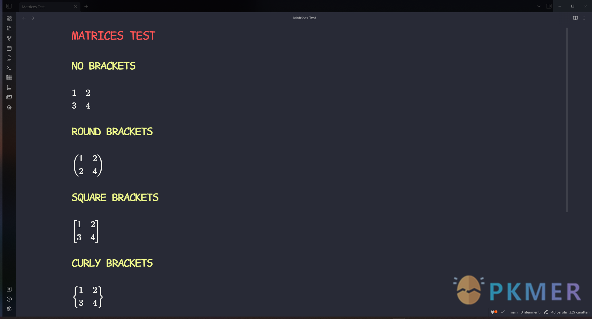 Obsidian 插件：【Readme】Latex Matrices