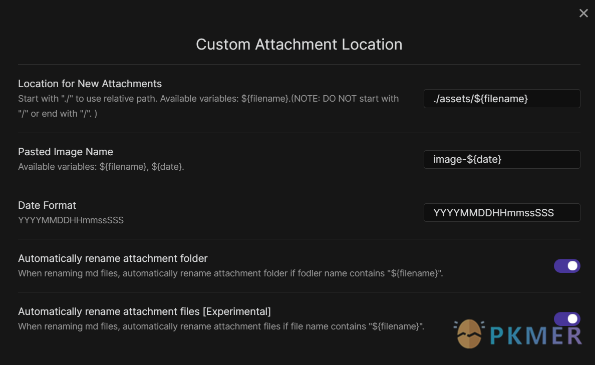 Obsidian 插件：【Readme】Custom Attachment Location