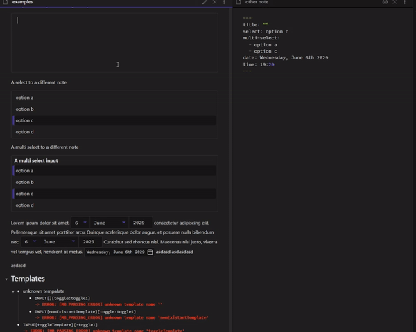 Obsidian 插件：【Readme】Meta Bind Plugin
