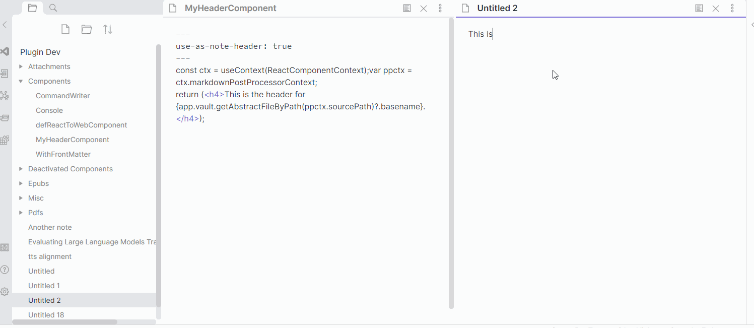 Obsidian 插件：【Readme】React Components