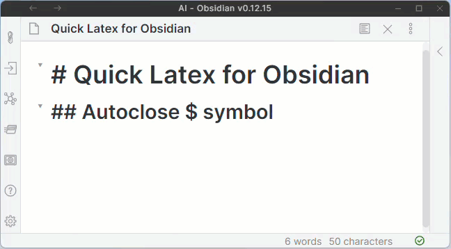 Obsidian 插件：【Readme】Quick Latex for Obsidian