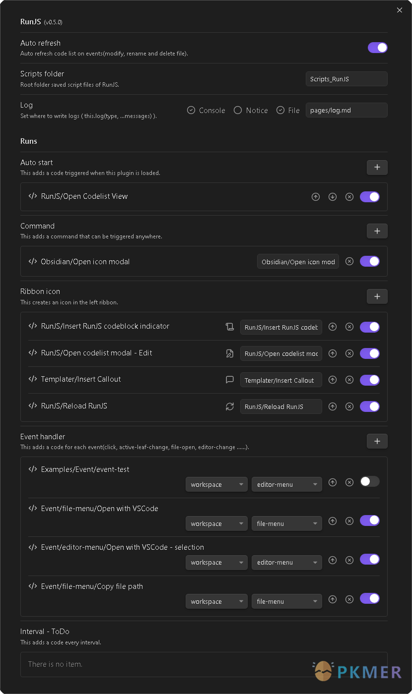 Obsidian 插件：【Readme】RunJS
