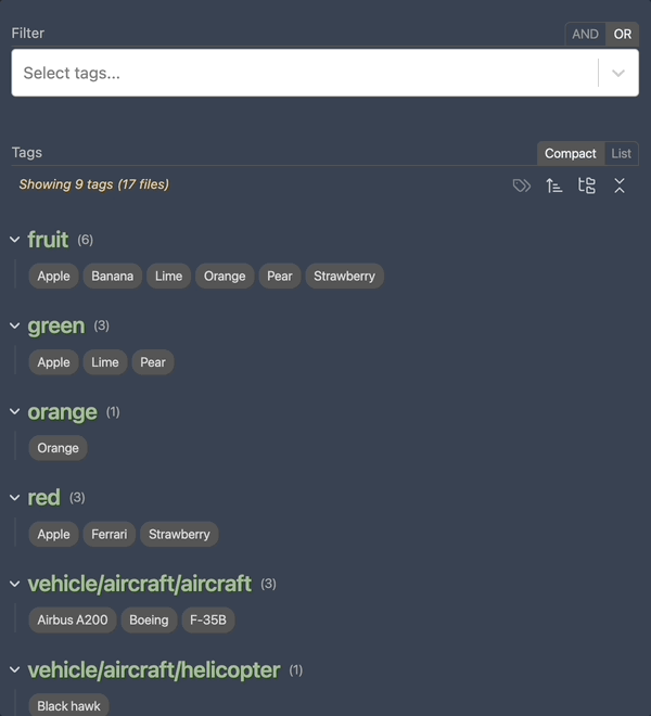 Obsidian 插件：【Readme】Tags Overview
