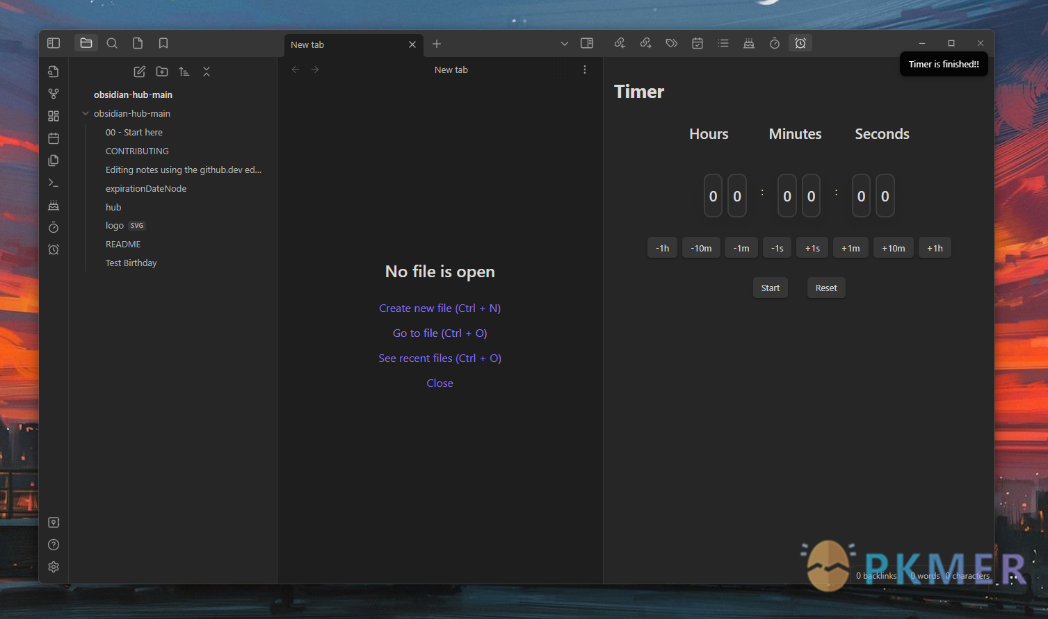 Obsidian 插件：【Readme】Timer